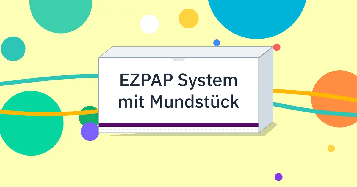 Symbolbild: Packung mit der Aufschrift EZPAP System mit Mundstück (PZN 00053798) – Verfügbarkeit und Bezug in Apotheken in Frankfurt am Main