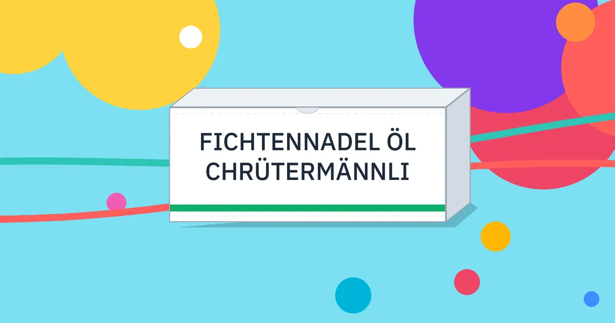 Symbolbild: Packung mit der Aufschrift FICHTENNADEL ÖL CHRÜTERMÄNNLI (PZN 07196638) – Verfügbarkeit und Bezug in Apotheken in Frankfurt am Main