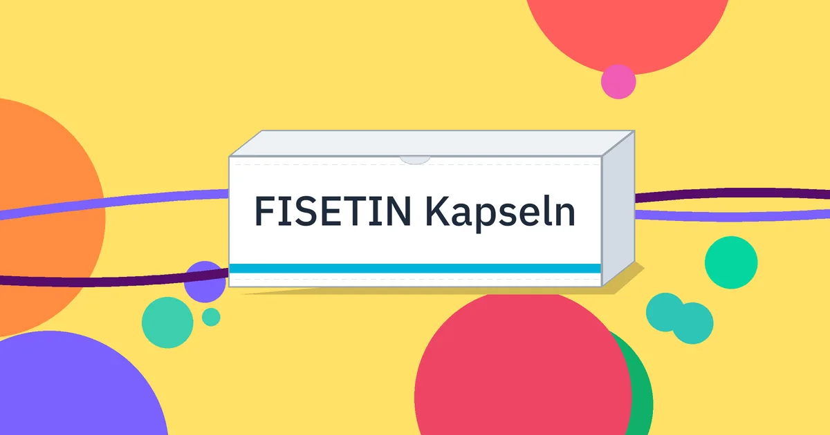 Symbolbild: Packung mit der Aufschrift FISETIN Kapseln (PZN 17391329) – Verfügbarkeit und Bezug in Apotheken in Frankfurt am Main