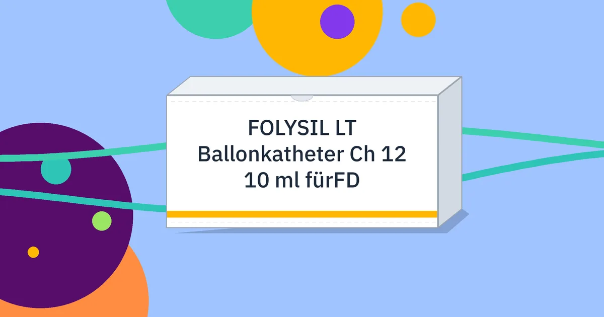 Symbolbild: Packung mit der Aufschrift FOLYSIL LT Ballonkatheter Ch 12 10 ml fürFD (PZN 16514066) – Verfügbarkeit und Bezug in Apotheken in Frankfurt am Main