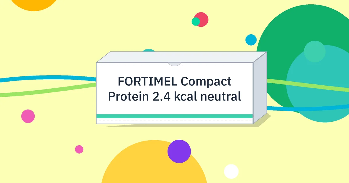 Symbolbild: Packung mit der Aufschrift FORTIMEL Compact Protein 2.4 kcal neutral (PZN 19490691) – Verfügbarkeit und Bezug in Apotheken in Frankfurt am Main