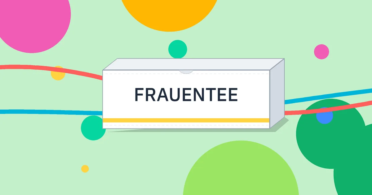 Symbolbild: Packung mit der Aufschrift FRAUENTEE (PZN 05023224) – Verfügbarkeit und Bezug in Apotheken in Frankfurt am Main