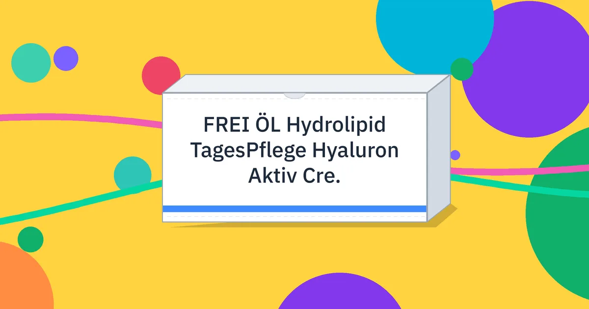 Symbolbild: Packung mit der Aufschrift FREI ÖL Hydrolipid TagesPflege Hyaluron Aktiv Cre. (PZN 11358940) – Verfügbarkeit und Bezug in Apotheken in Frankfurt am Main