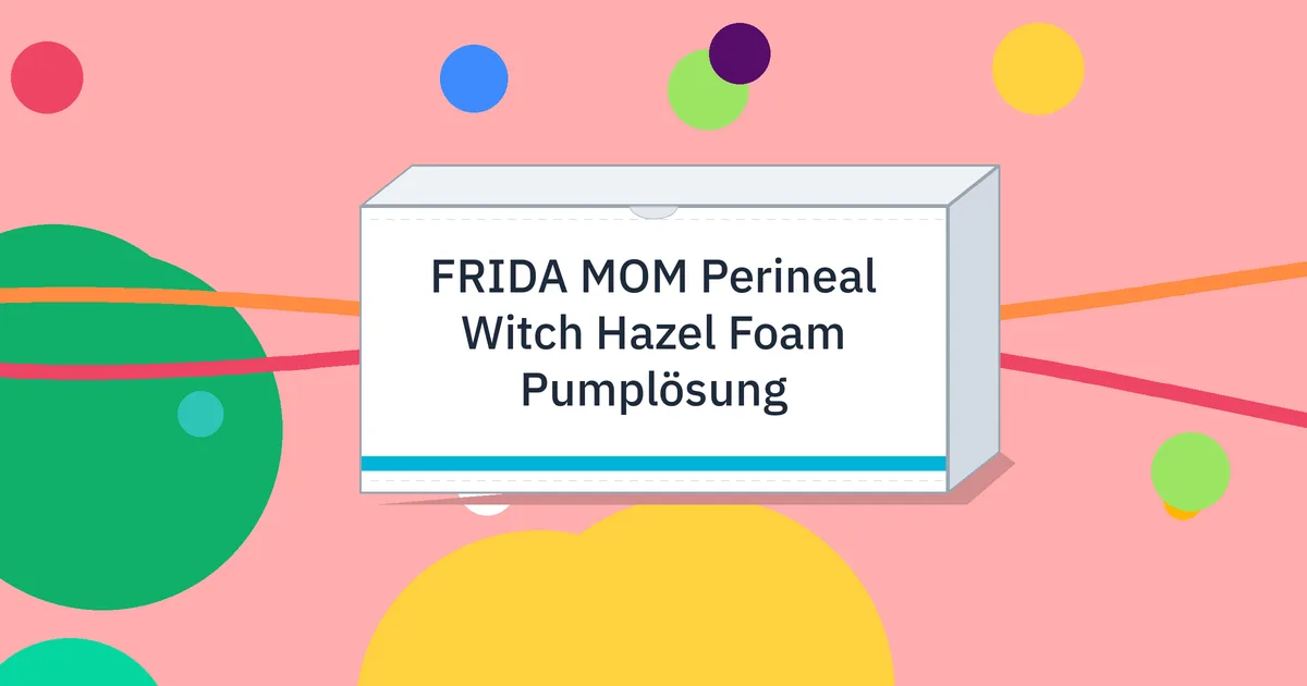 Symbolbild: Packung mit der Aufschrift FRIDA MOM Perineal Witch Hazel Foam Pumplösung (PZN 19140761) – Verfügbarkeit und Bezug in Apotheken in Frankfurt am Main