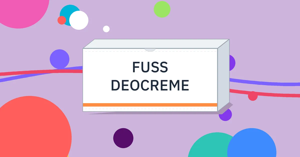 Symbolbild: Packung mit der Aufschrift FUSS DEOCREME (PZN 09606649) – Verfügbarkeit und Bezug in Apotheken in Frankfurt am Main