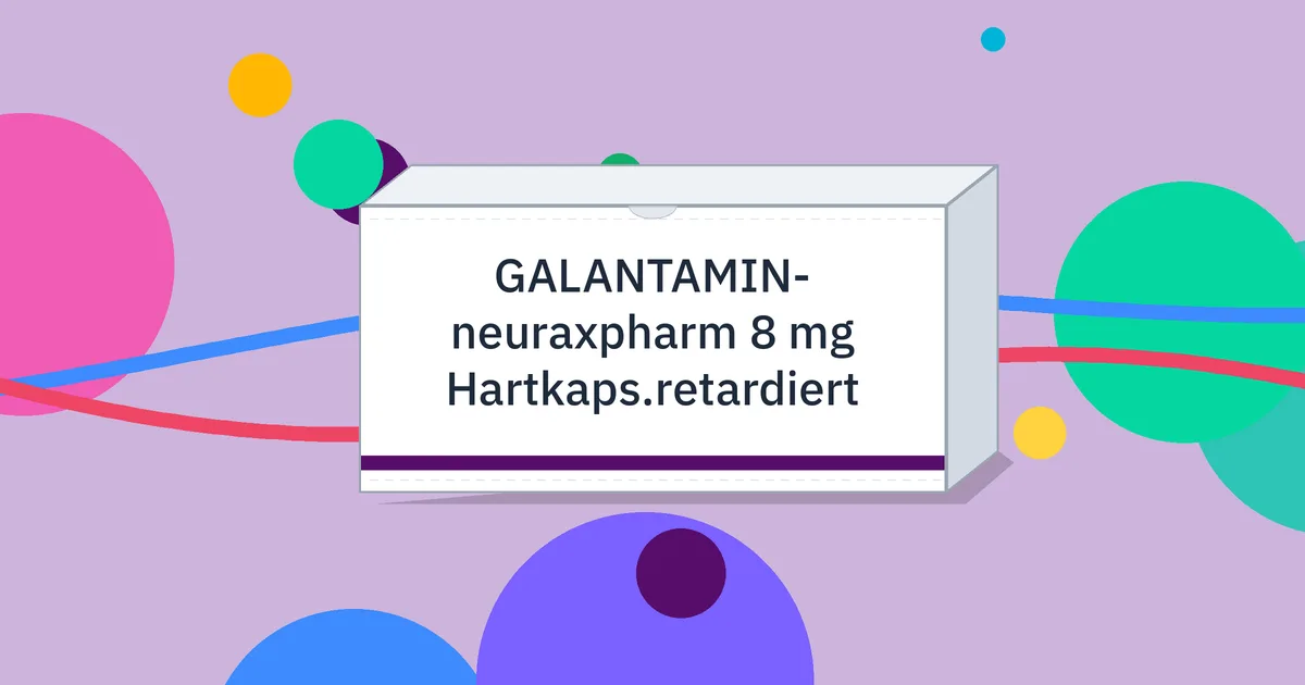 Symbolbild: Packung mit der Aufschrift GALANTAMIN-neuraxpharm 8 mg Hartkaps.retardiert (PZN 14289547) – Verfügbarkeit und Bezug in Apotheken in Frankfurt am Main