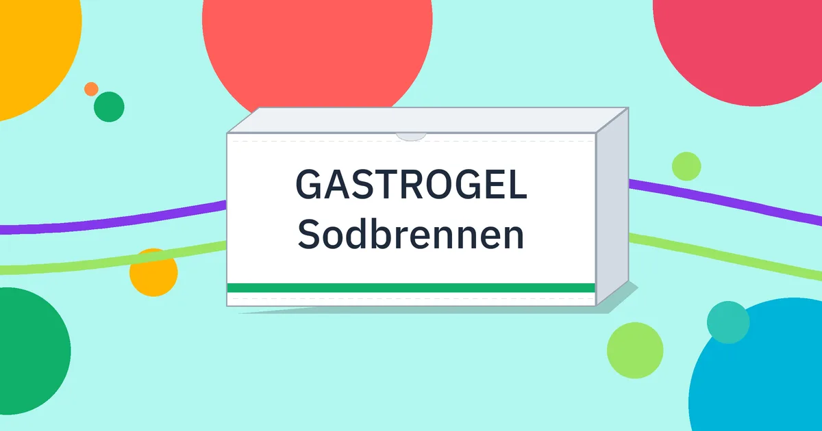 Symbolbild: Packung mit der Aufschrift GASTROGEL Sodbrennen (PZN 19013554) – Verfügbarkeit und Bezug in Apotheken in Frankfurt am Main