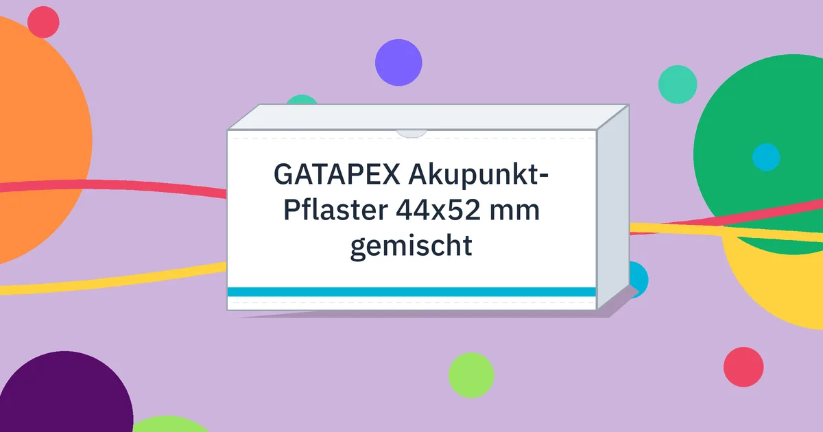 Symbolbild: Packung mit der Aufschrift GATAPEX Akupunkt-Pflaster 44x52 mm gemischt (PZN 08798730) – Verfügbarkeit und Bezug in Apotheken in Frankfurt am Main