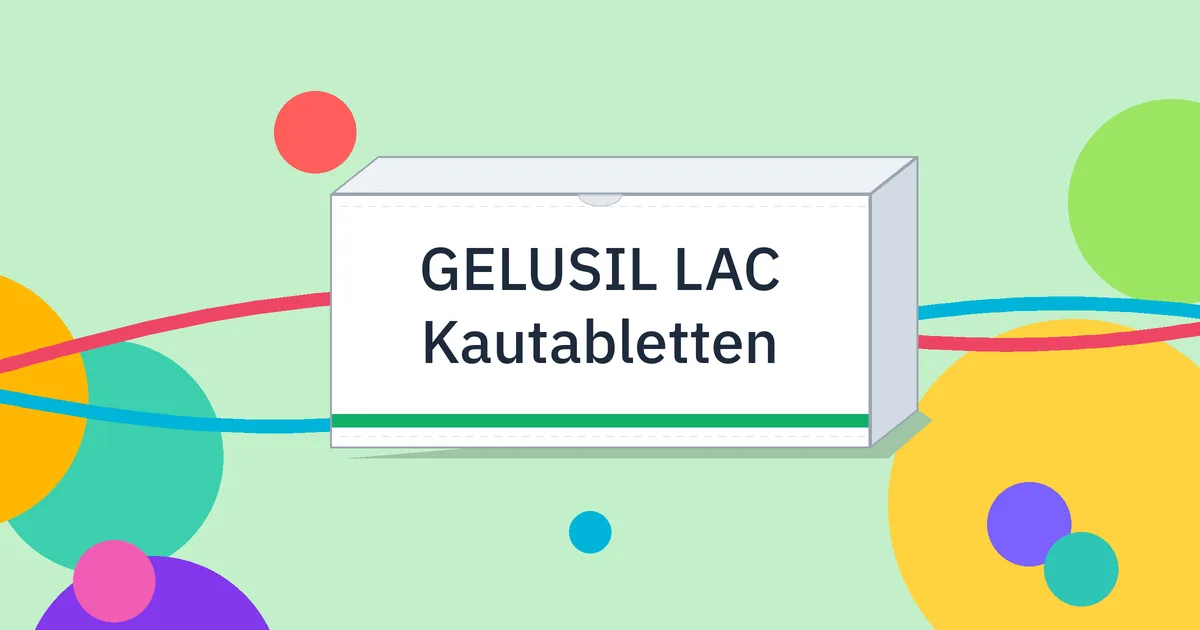 Symbolbild: Packung mit der Aufschrift GELUSIL LAC Kautabletten (PZN 02498116) – Verfügbarkeit und Bezug in Apotheken in Frankfurt am Main