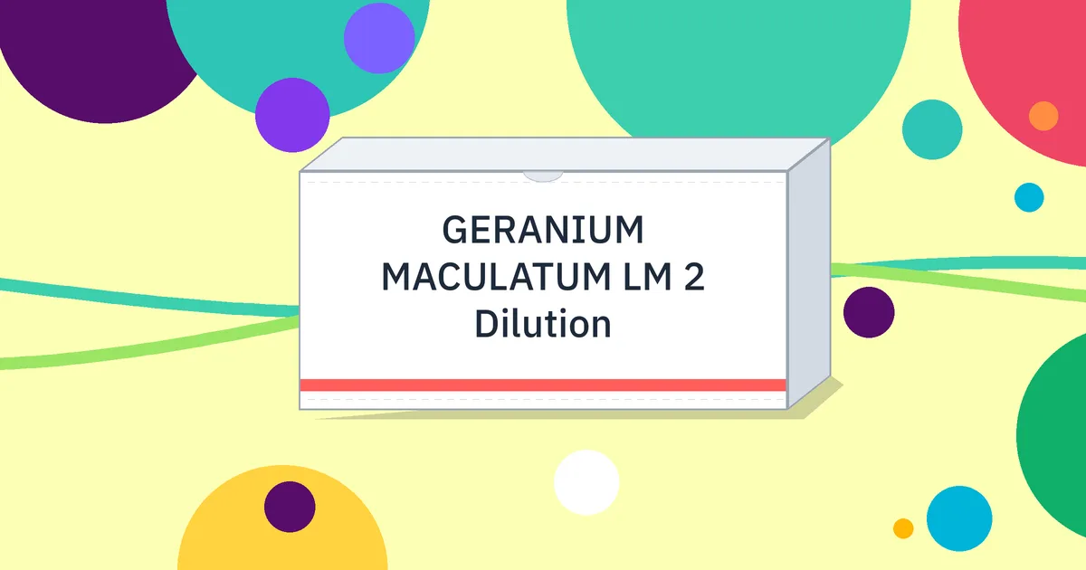 Symbolbild: Packung mit der Aufschrift GERANIUM MACULATUM LM 2 Dilution (PZN 12876542) – Verfügbarkeit und Bezug in Apotheken in Frankfurt am Main