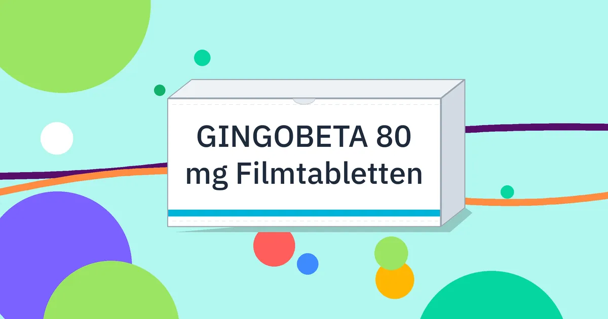 Symbolbild: Packung mit der Aufschrift GINGOBETA 80 mg Filmtabletten (PZN 12461634) – Verfügbarkeit und Bezug in Apotheken in Frankfurt am Main
