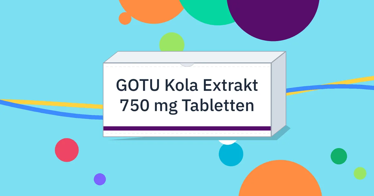 Symbolbild: Packung mit der Aufschrift GOTU Kola Extrakt 750 mg Tabletten (PZN 16119884) – Verfügbarkeit und Bezug in Apotheken in Frankfurt am Main