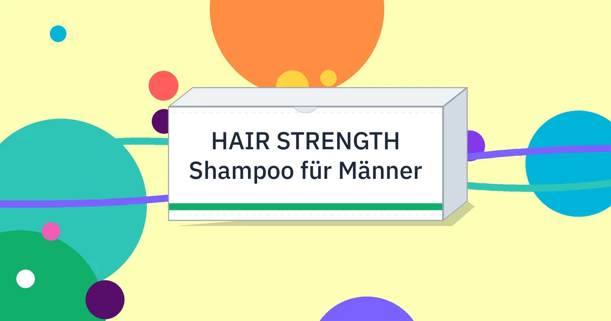 Symbolbild: Packung mit der Aufschrift HAIR STRENGTH Shampoo für Männer (PZN 17862450) – Verfügbarkeit und Bezug in Apotheken in Frankfurt am Main