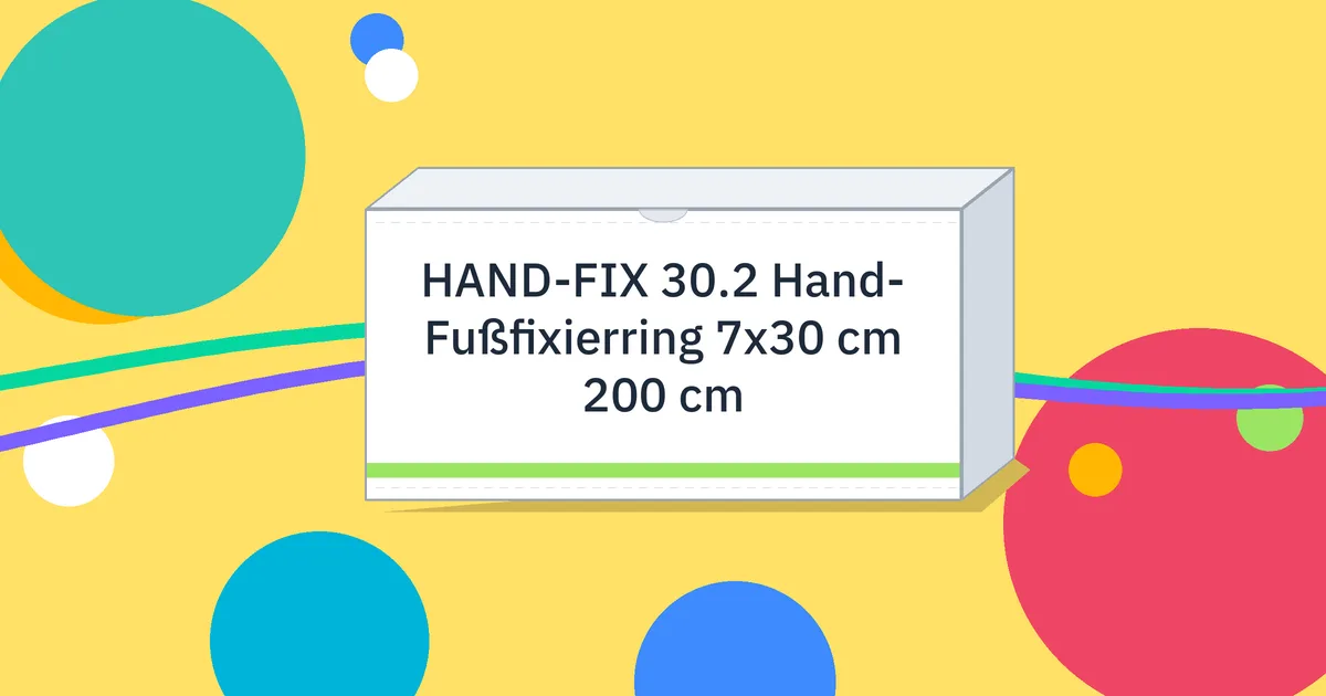 Symbolbild: Packung mit der Aufschrift HAND-FIX 30.2 Hand-Fußfixierring 7x30 cm 200 cm (PZN 18777999) – Verfügbarkeit und Bezug in Apotheken in Frankfurt am Main