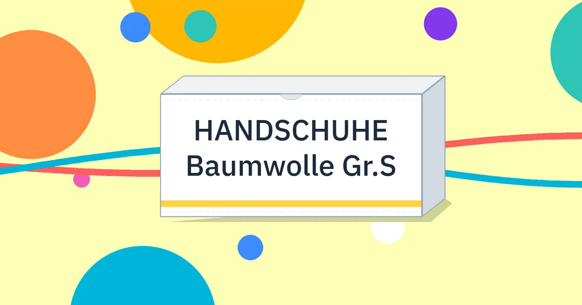 Symbolbild: Packung mit der Aufschrift HANDSCHUHE Baumwolle Gr.S (PZN 08761158) – Verfügbarkeit und Bezug in Apotheken in Frankfurt am Main