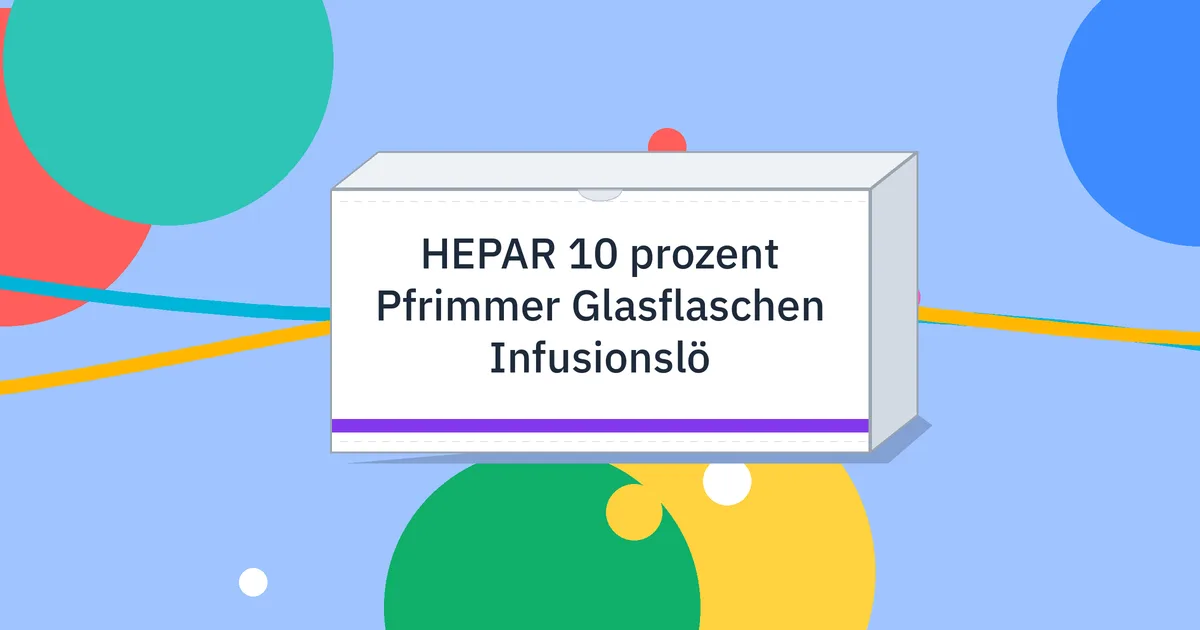 Symbolbild: Packung mit der Aufschrift HEPAR 10 prozent Pfrimmer Glasflaschen Infusionslö (PZN 03961266) – Verfügbarkeit und Bezug in Apotheken in Frankfurt am Main