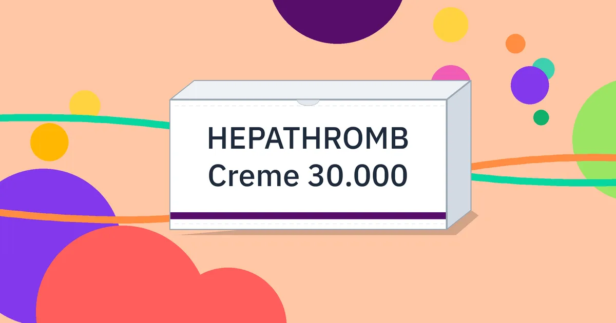 Symbolbild: Packung mit der Aufschrift HEPATHROMB Creme 30.000 (PZN 07347876) – Verfügbarkeit und Bezug in Apotheken in Frankfurt am Main