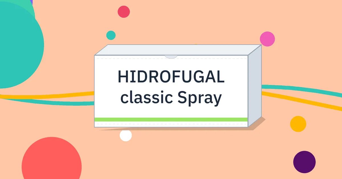 Symbolbild: Packung mit der Aufschrift HIDROFUGAL classic Spray (PZN 11517686) – Verfügbarkeit und Bezug in Apotheken in Frankfurt am Main