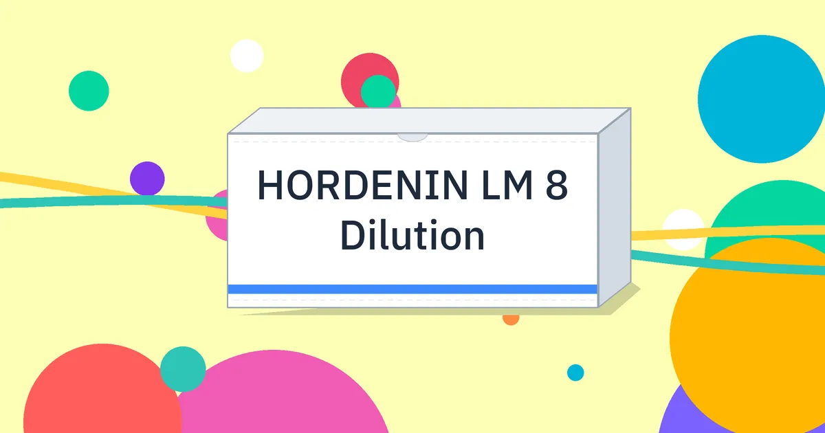 Symbolbild: Packung mit der Aufschrift HORDENIN LM 8 Dilution (PZN 13555308) – Verfügbarkeit und Bezug in Apotheken in Frankfurt am Main