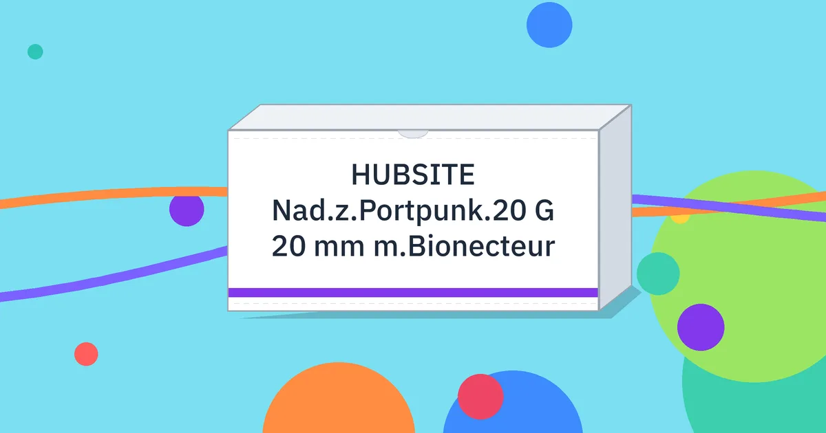 Symbolbild: Packung mit der Aufschrift HUBSITE Nad.z.Portpunk.20 G 20 mm m.Bionecteur (PZN 00968368) – Verfügbarkeit und Bezug in Apotheken in Frankfurt am Main