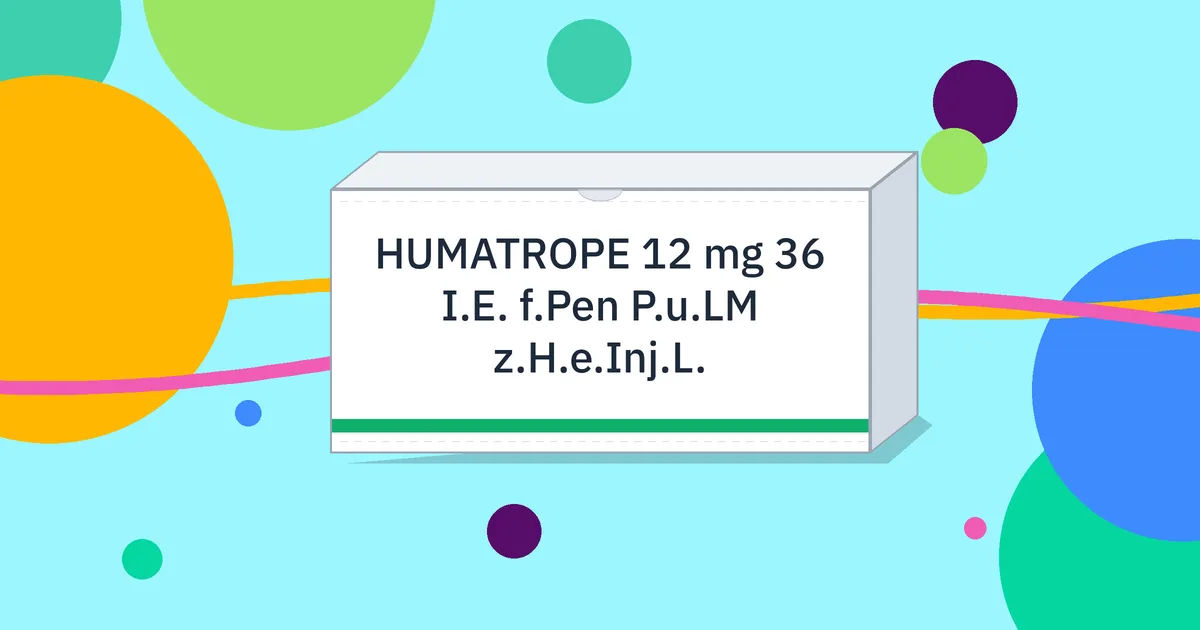 Symbolbild: Packung mit der Aufschrift HUMATROPE 12 mg 36 I.E. f.Pen P.u.LM z.H.e.Inj.L. (PZN 00348884) – Verfügbarkeit und Bezug in Apotheken in Frankfurt am Main