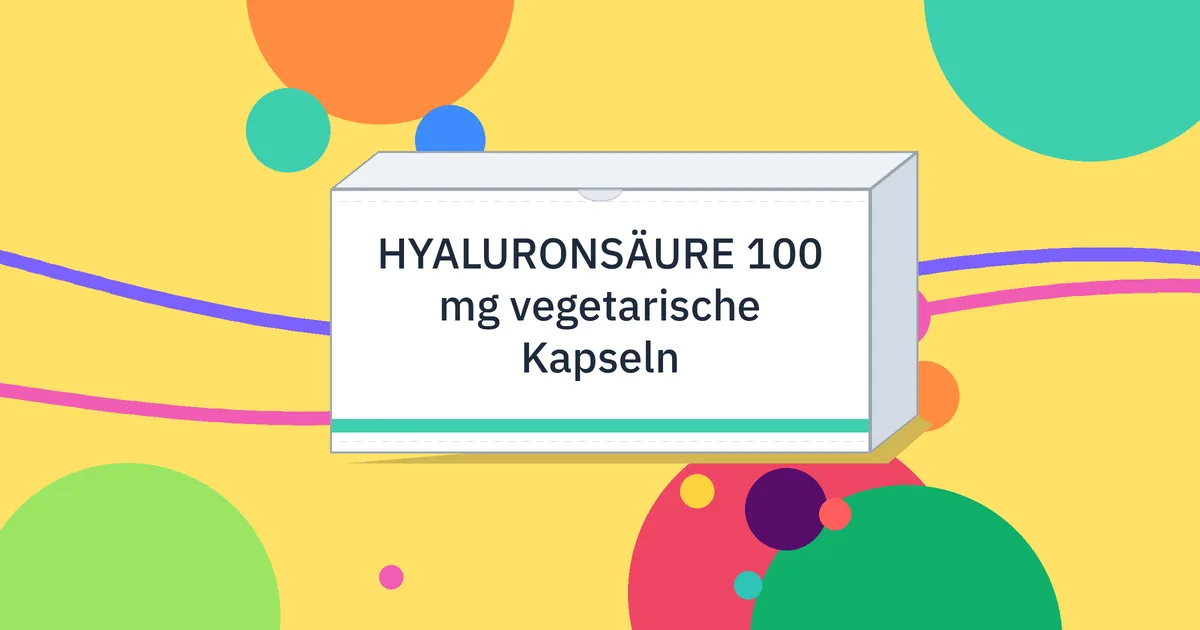 Symbolbild: Packung mit der Aufschrift HYALURONSÄURE 100 mg vegetarische Kapseln (PZN 10014210) – Verfügbarkeit und Bezug in Apotheken in Frankfurt am Main