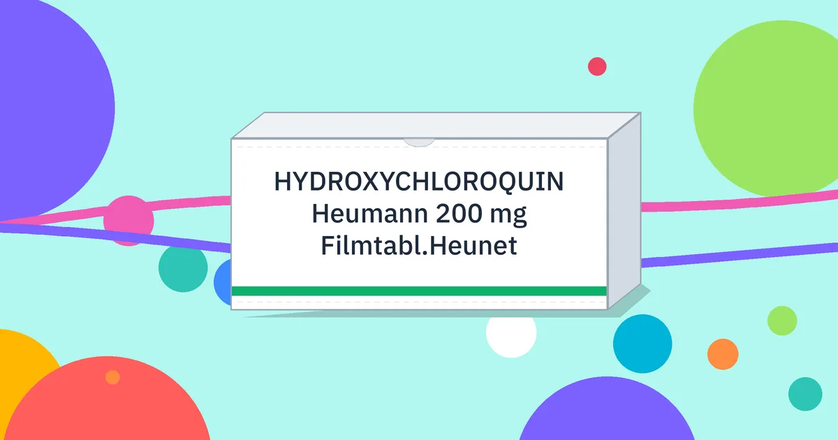 Symbolbild: Packung mit der Aufschrift HYDROXYCHLOROQUIN Heumann 200 mg Filmtabl.Heunet (PZN 19727466) – Verfügbarkeit und Bezug in Apotheken in Frankfurt am Main