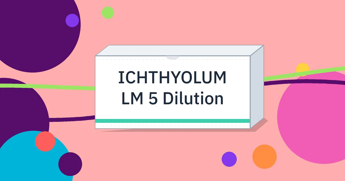 Symbolbild: Packung mit der Aufschrift ICHTHYOLUM LM 5 Dilution (PZN 13558525) – Verfügbarkeit und Bezug in Apotheken in Frankfurt am Main