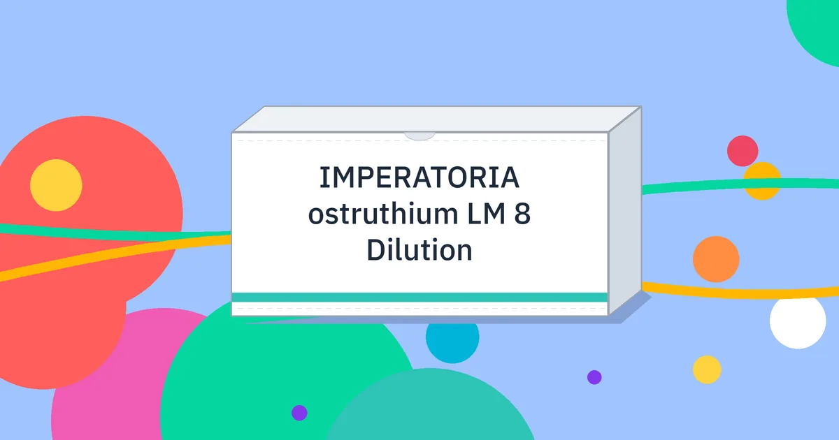 Symbolbild: Packung mit der Aufschrift IMPERATORIA ostruthium LM 8 Dilution (PZN 13559022) – Verfügbarkeit und Bezug in Apotheken in Frankfurt am Main