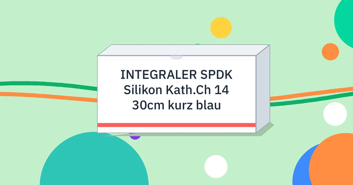 Symbolbild: Packung mit der Aufschrift INTEGRALER SPDK Silikon Kath.Ch 14 30cm kurz blau (PZN 16825323) – Verfügbarkeit und Bezug in Apotheken in Frankfurt am Main