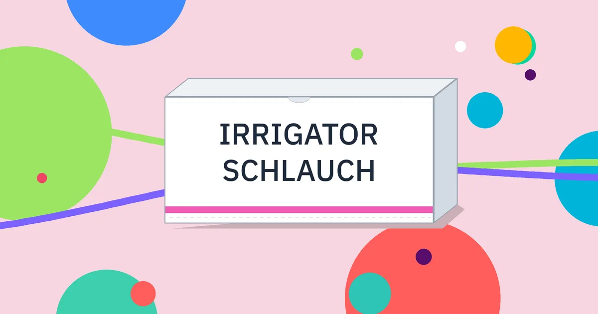 Symbolbild: Packung mit der Aufschrift IRRIGATOR SCHLAUCH (PZN 03019483) – Verfügbarkeit und Bezug in Apotheken in Frankfurt am Main