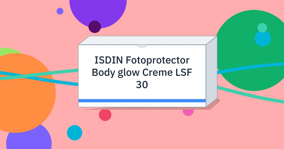 Symbolbild: Packung mit der Aufschrift ISDIN Fotoprotector Body glow Creme LSF 30 (PZN 19423200) – Verfügbarkeit und Bezug in Apotheken in Frankfurt am Main