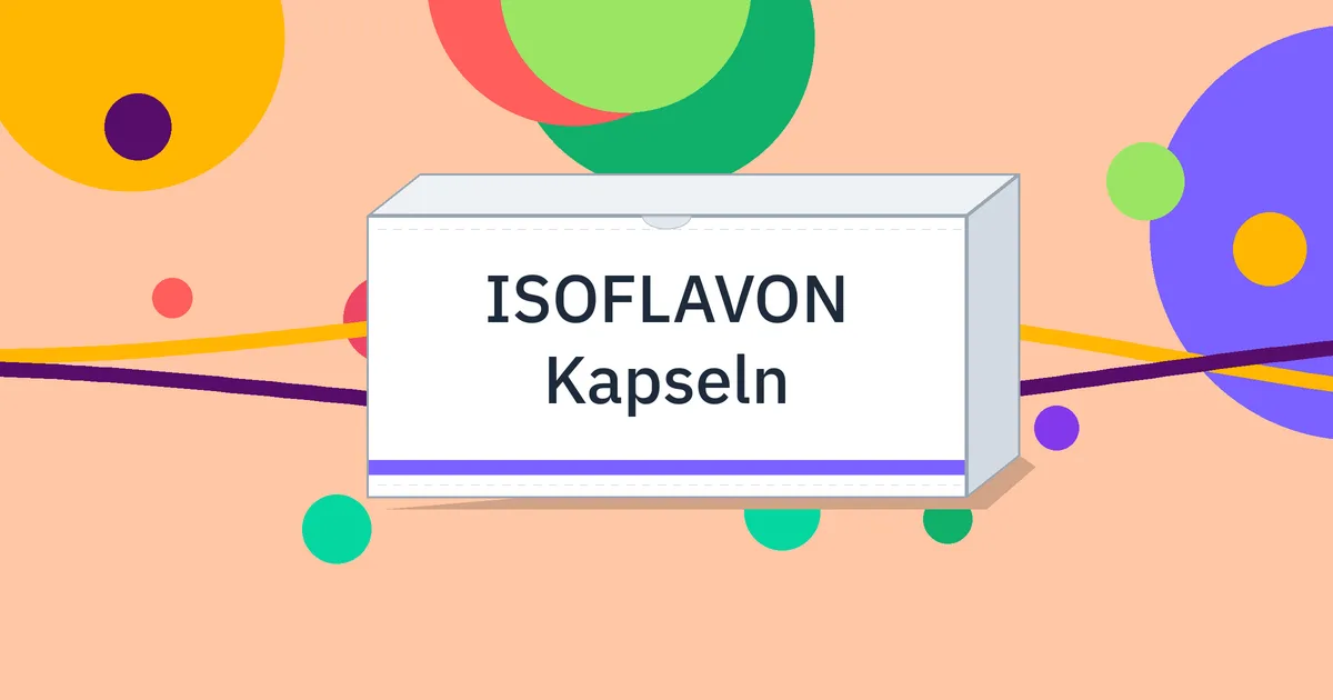 Symbolbild: Packung mit der Aufschrift ISOFLAVON Kapseln (PZN 04201215) – Verfügbarkeit und Bezug in Apotheken in Frankfurt am Main