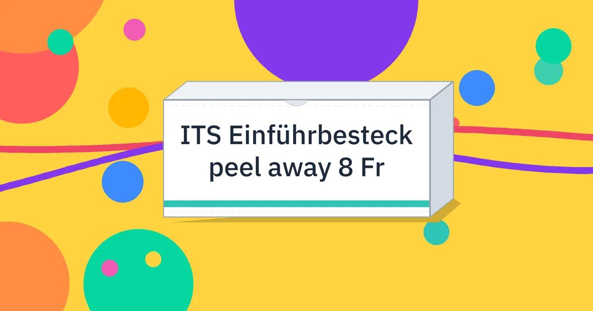 Symbolbild: Packung mit der Aufschrift ITS Einführbesteck peel away 8 Fr (PZN 02259794) – Verfügbarkeit und Bezug in Apotheken in Frankfurt am Main