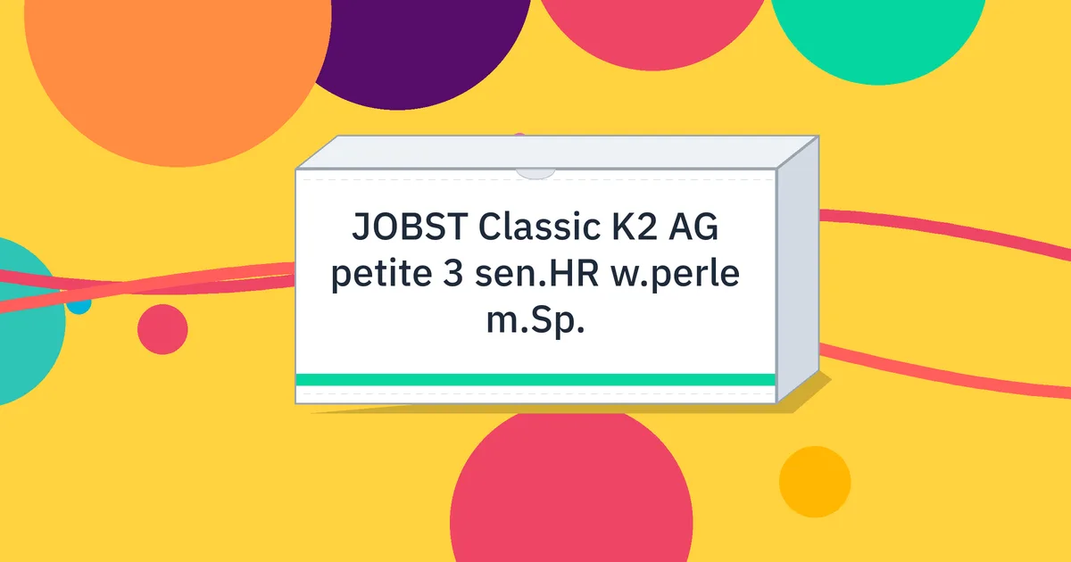 Symbolbild: Packung mit der Aufschrift JOBST Classic K2 AG petite 3 sen.HR w.perle m.Sp. (PZN 17961985) – Verfügbarkeit und Bezug in Apotheken in Frankfurt am Main