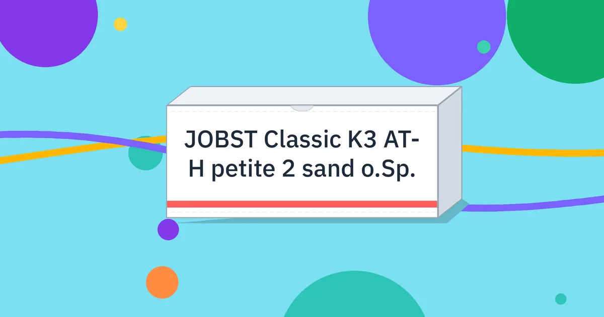 Symbolbild: Packung mit der Aufschrift JOBST Classic K3 AT-H petite 2 sand o.Sp. (PZN 13076944) – Verfügbarkeit und Bezug in Apotheken in Frankfurt am Main