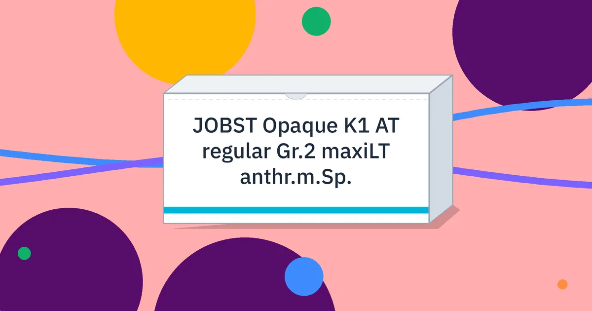 Symbolbild: Packung mit der Aufschrift JOBST Opaque K1 AT regular Gr.2 maxiLT anthr.m.Sp. (PZN 16274188) – Verfügbarkeit und Bezug in Apotheken in Frankfurt am Main