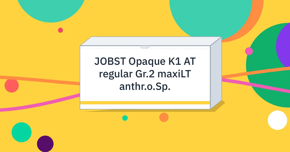 Symbolbild: Packung mit der Aufschrift JOBST Opaque K1 AT regular Gr.2 maxiLT anthr.o.Sp. (PZN 16274314) – Verfügbarkeit und Bezug in Apotheken in Frankfurt am Main