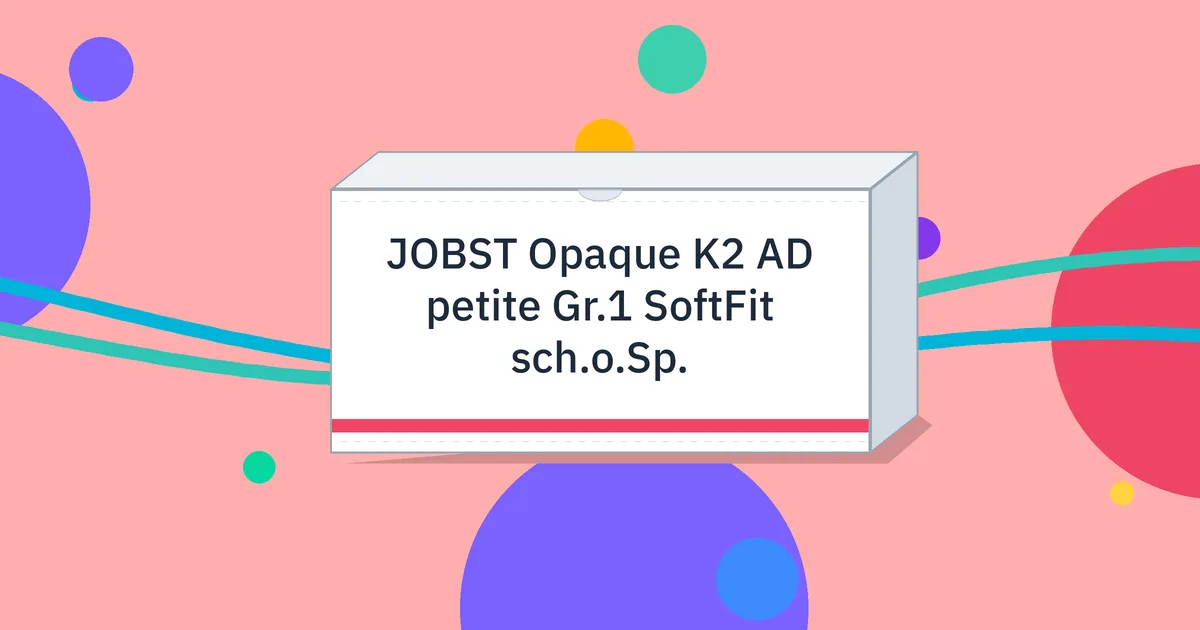 Symbolbild: Packung mit der Aufschrift JOBST Opaque K2 AD petite Gr.1 SoftFit sch.o.Sp. (PZN 11250303) – Verfügbarkeit und Bezug in Apotheken in Frankfurt am Main