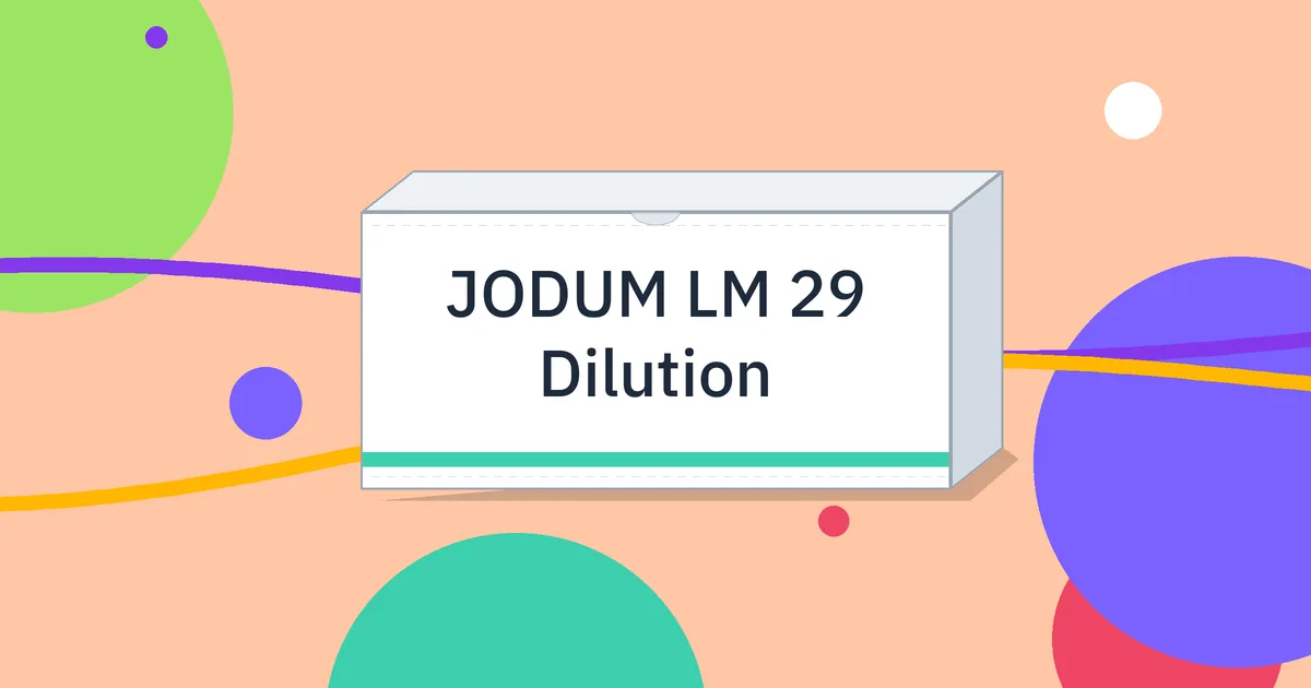 Symbolbild: Packung mit der Aufschrift JODUM LM 29 Dilution (PZN 12915874) – Verfügbarkeit und Bezug in Apotheken in Frankfurt am Main