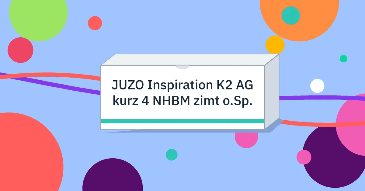 Symbolbild: Packung mit der Aufschrift JUZO Inspiration K2 AG kurz 4 NHBM zimt o.Sp. (PZN 14949423) – Verfügbarkeit und Bezug in Apotheken in Frankfurt am Main