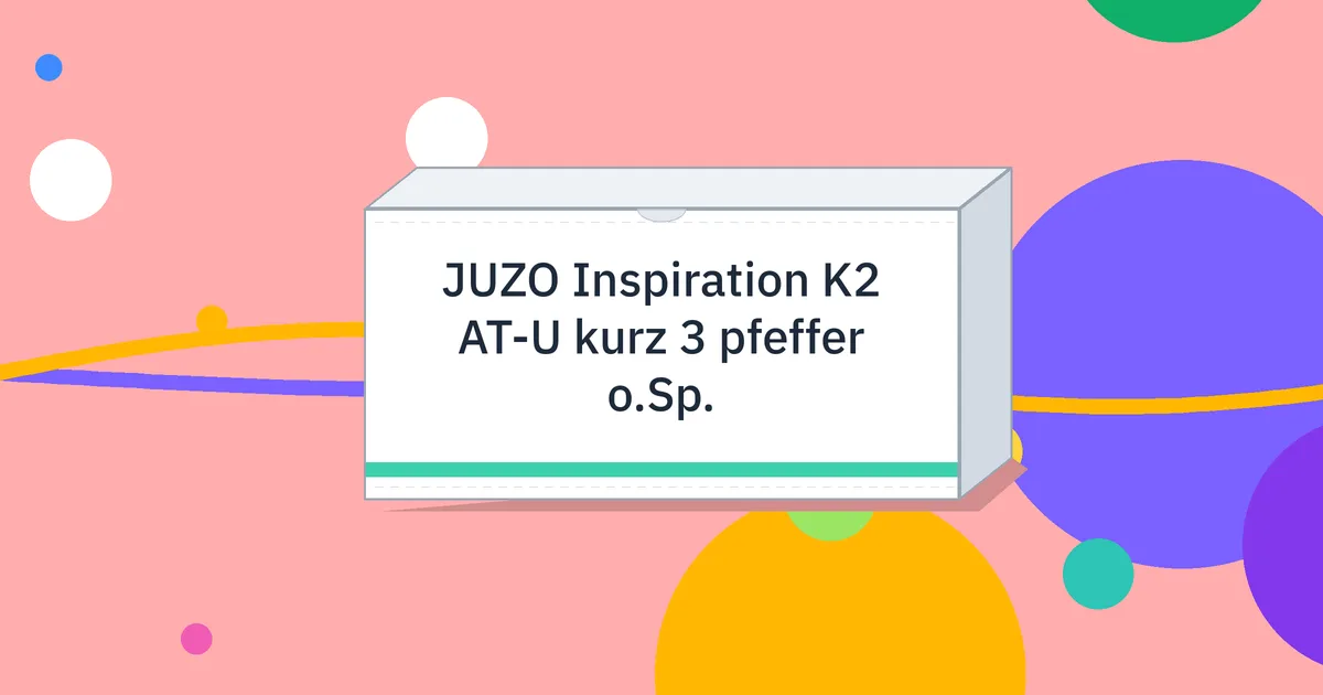 Symbolbild: Packung mit der Aufschrift JUZO Inspiration K2 AT-U kurz 3 pfeffer o.Sp. (PZN 14929030) – Verfügbarkeit und Bezug in Apotheken in Frankfurt am Main