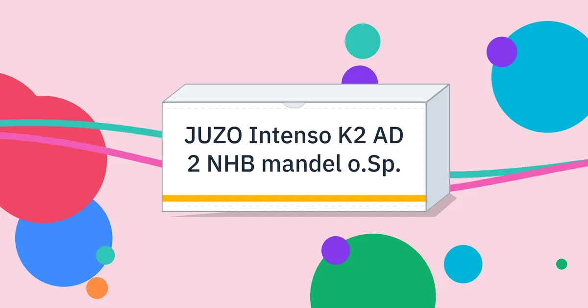 Symbolbild: Packung mit der Aufschrift JUZO Intenso K2 AD 2 NHB mandel o.Sp. (PZN 18620476) – Verfügbarkeit und Bezug in Apotheken in Frankfurt am Main
