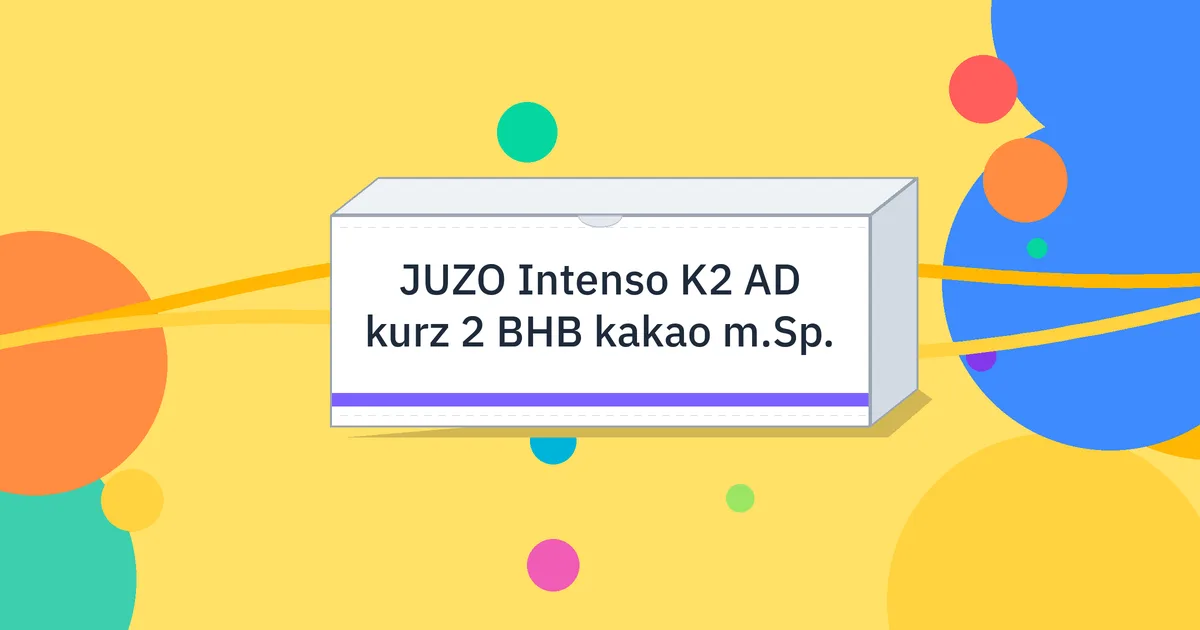 Symbolbild: Packung mit der Aufschrift JUZO Intenso K2 AD kurz 2 BHB kakao m.Sp. (PZN 18614760) – Verfügbarkeit und Bezug in Apotheken in Frankfurt am Main