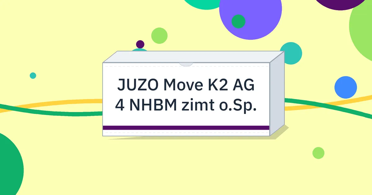 Symbolbild: Packung mit der Aufschrift JUZO Move K2 AG 4 NHBM zimt o.Sp. (PZN 18525275) – Verfügbarkeit und Bezug in Apotheken in Frankfurt am Main