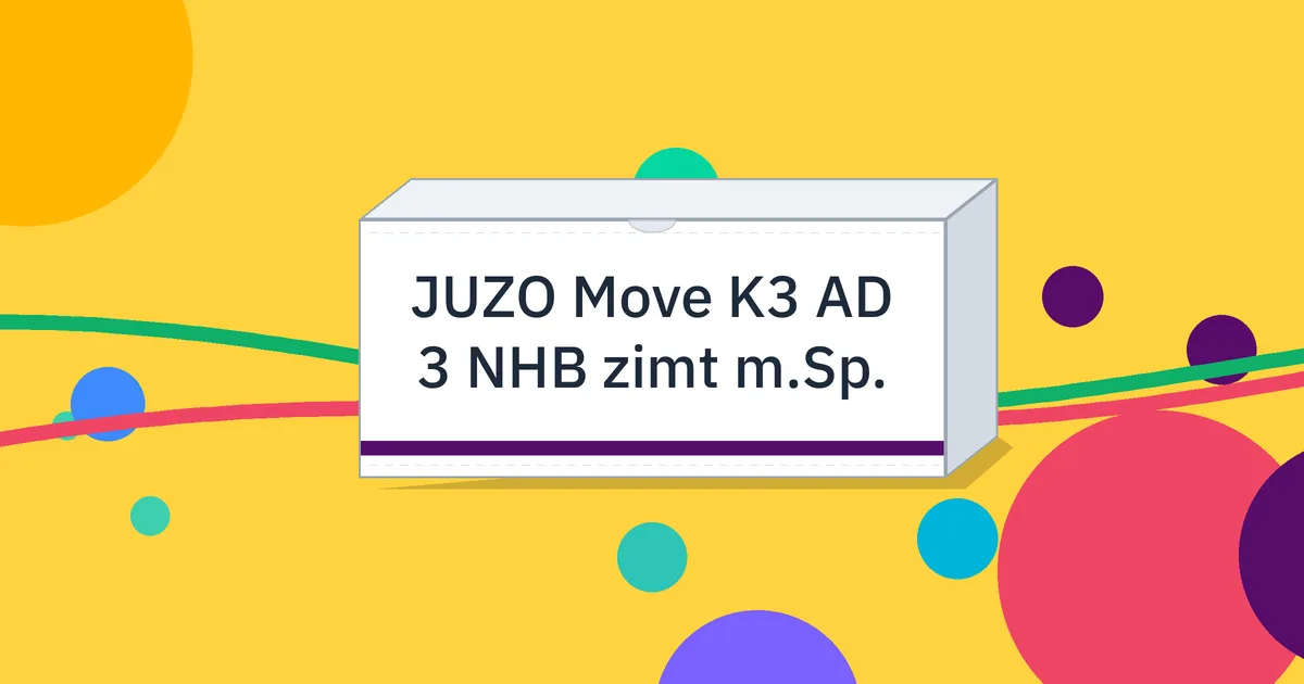 Symbolbild: Packung mit der Aufschrift JUZO Move K3 AD 3 NHB zimt m.Sp. (PZN 18566831) – Verfügbarkeit und Bezug in Apotheken in Frankfurt am Main