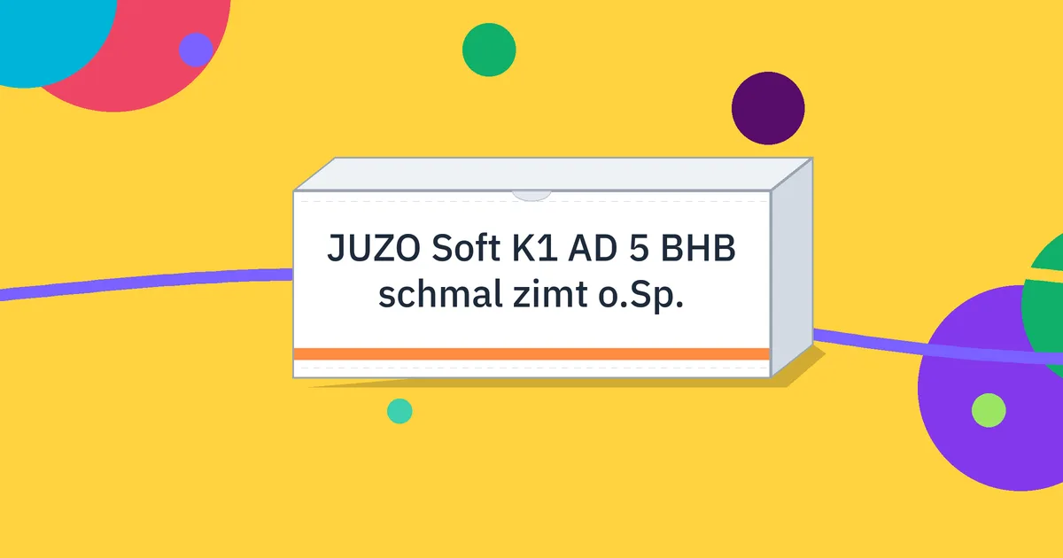Symbolbild: Packung mit der Aufschrift JUZO Soft K1 AD 5 BHB schmal zimt o.Sp. (PZN 15462924) – Verfügbarkeit und Bezug in Apotheken in Frankfurt am Main