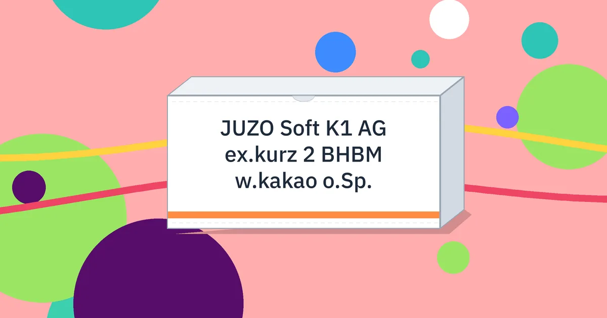 Symbolbild: Packung mit der Aufschrift JUZO Soft K1 AG ex.kurz 2 BHBM w.kakao o.Sp. (PZN 14866513) – Verfügbarkeit und Bezug in Apotheken in Frankfurt am Main
