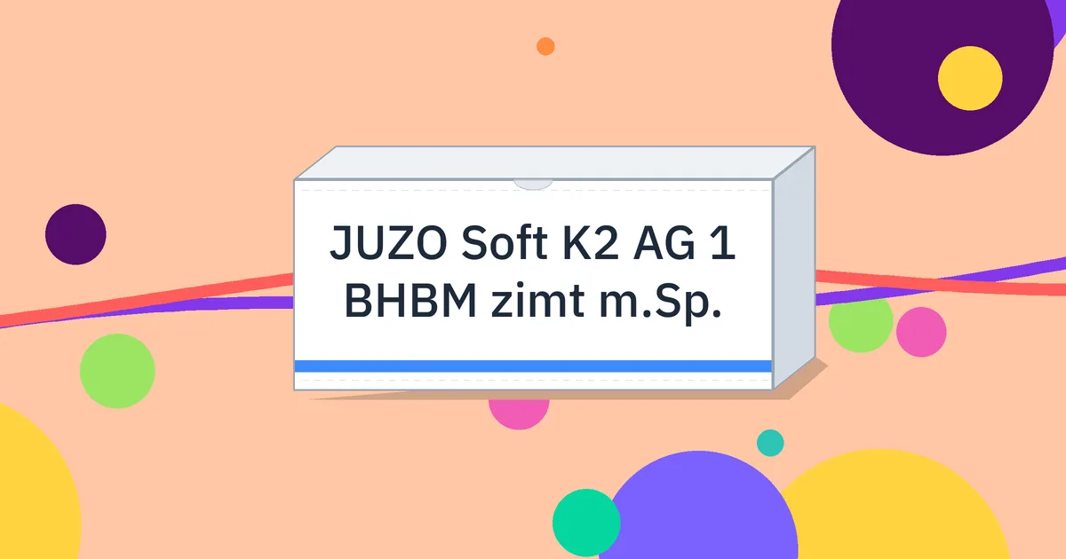 Symbolbild: Packung mit der Aufschrift JUZO Soft K2 AG 1 BHBM zimt m.Sp. (PZN 14858809) – Verfügbarkeit und Bezug in Apotheken in Frankfurt am Main