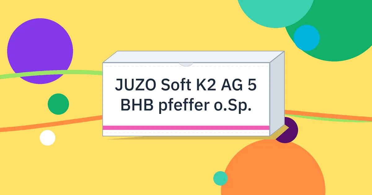 Symbolbild: Packung mit der Aufschrift JUZO Soft K2 AG 5 BHB pfeffer o.Sp. (PZN 14825313) – Verfügbarkeit und Bezug in Apotheken in Frankfurt am Main